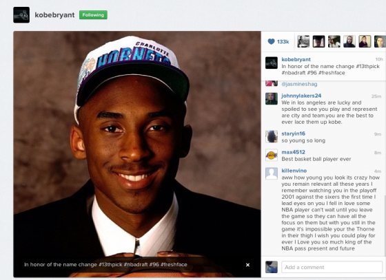The Assist: Kobe Bryant's Charlotte Hornet draft day photo [photo ...