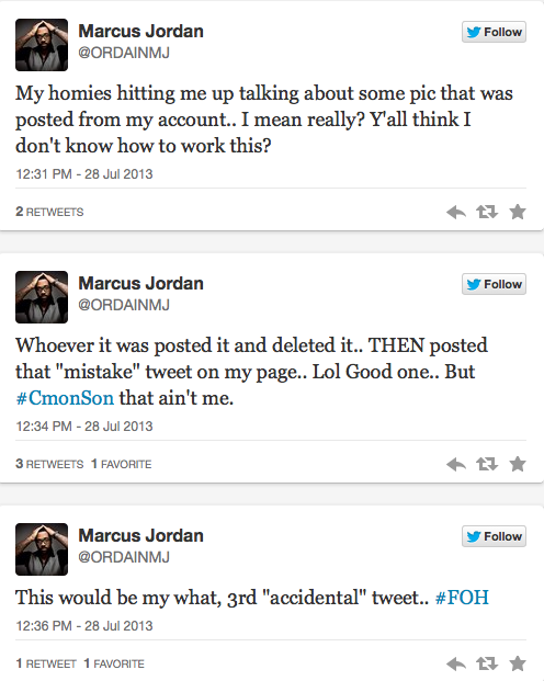 Did Michael Jordan's son Marcus accidently tweet his "naughty bits ...